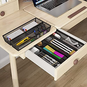 Silverware Organizer for Kitchen Drawer Utensil Cutlery Tray with Interlocking Arm Mesh Metal Flatware Storage Slip-proof for Knives, 6 Compartment by FURNINXS