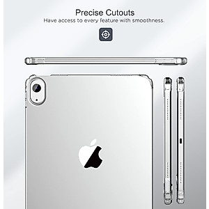 MoKo Clear Case Fit New iPad 10.9 2022, iPad 10th Generation Clear Case, Lightweight Soft TPU, Anti-Scratch Ultra Clear Protective Tablet Cover, Shockproof Impact Resistant, Clear