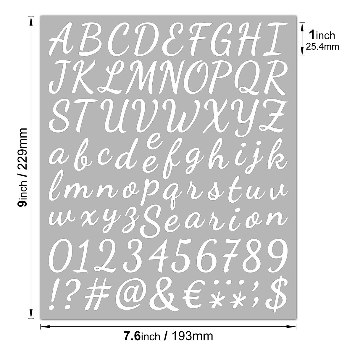 16 Sheets Vinyl Letters Numbers Kit,Self Adhesive Cursive Alphabet Letter Sticker, DIY Number Letter Decal Script Pantry Labels for Home,Office,Mailbox,Door,Grad Cap (White,1 Inch)