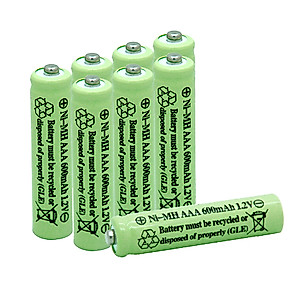QBLPOWER Solar Light Batteries AAA Triple A NIMH 600mAh 1.2V Rechargeable for Garden Lights Remotes Mice(8Pcs)