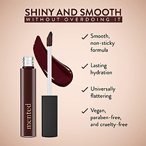 Mented Cosmetics Lip Gloss for Women Tinted Lip Balm Stain, Long Lasting Buildable Moisturizing Lipgloss Lipstick Topper, Made in USA, Cruelty Free Vegan Makeup, Baby Brown
