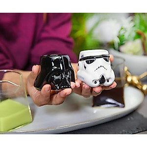 Silver Buffalo Star Wars Darth Vader and Stormtrooper Helmets Sculpted Mini Mugs | Set of 2