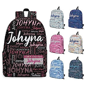 Viezrrle Custom Backpack with Name Personalized Name School Backpack, Customized Bookbag for Boys Girls Kids School Travel Work (Color9)