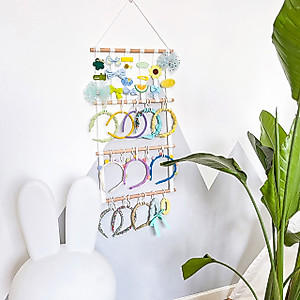 Makone Headband Storage for Baby, Bow Headband Holder Organizer Hair Accessories Wall Storage Rack for Girls Closet Room Storage(White)