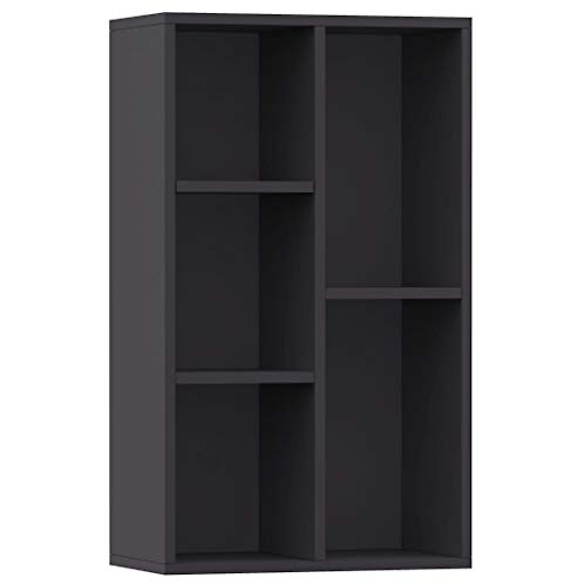 WIFESE Bookshelf Book Cabinet 19.7"x9.8"x31.5" Cubby Storage Organizer Record Player Stand Bookcase with Doors Bookshelf with Cabinet Storage Shelf for Living Room Small Cabinet Gray