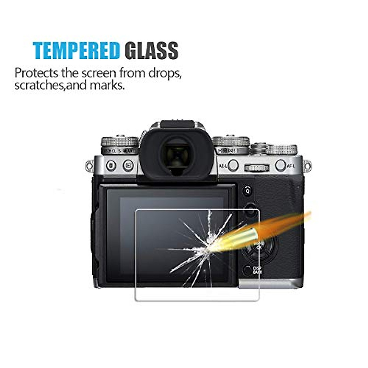 (Pack of 3) Tempered Glass Screen Protector for Fujifilm X-T3, AKWOX [0.3mm 2.5D High Definition 9H] Anti-Scratch Optical LCD Premium Protective Cover
