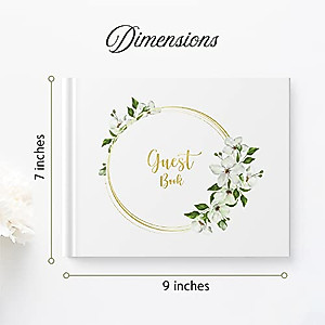 Wedding Guest Book, 7 x 9 Guest Book Wedding Reception, Wedding Guest Book with Free Pen, 120 Pages Guestbook for Wedding, Guest Book for Wedding, Wedding Books for Guests to Sign