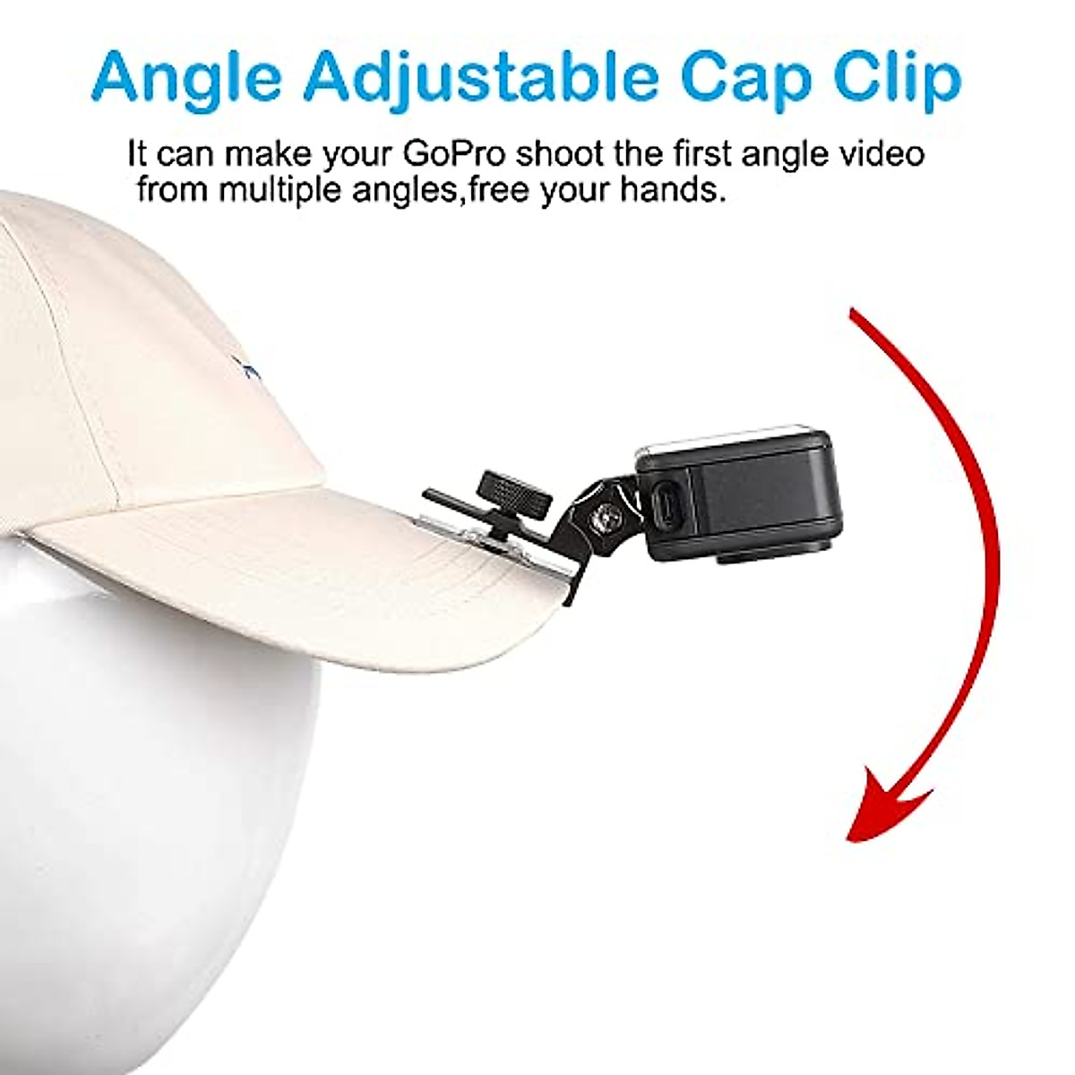 PellKing Baseball Cap Metal Clip Mount Baseball Cap Clamp Quick Release Mount Compatible with GoPro Hero 10 9 8 7 6 5 Black,DJI Osmo Action 2,AKASO and Most Action Cameras