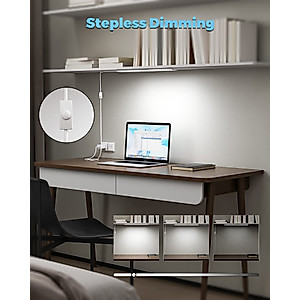 ASOKO Plug-in Under Cabinet Lighting, 16Inch LED Workbench Lights with Super Brighten 700Lumen and Dimmable 6000K Cool White, Memory Function Desk Lamp for Kitchen Sink/Desk/Workbench