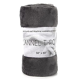 Fleece Throw Blanket Twin Size Fuzzy Lightweight Warm Soft Plush Blanket for Couch, Bed, Chair | Cozy Microfiber Reversible 50x60 Sherpa Throw Blanket for Kids, Adults, Pets (Charcoal Grey)