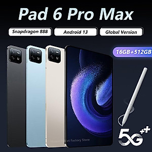 2023 Original Global Version Pad 6 Pro Android 13 Tablet PC Snapdragon 888 16GB 512GB Octa Core 11 InchHD Screen 5G WiFi Tablet Gold add Keyboard / 16GB 512GB