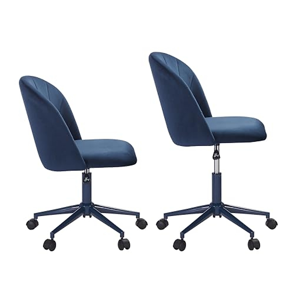 Linon Karla Navy Blue Adjustable Height Swivel Desk Chair with Padded Upholstered Seat