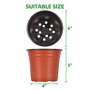 Kleeblatt 100 Pcs Nursery Pots 6 Inch, Plastic Planter Nursery Pots with 30 Pcs Plant Labels, Seedling Pots and Seedling Flower Plant Container