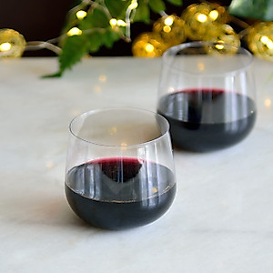 Youngever 12 Pack Plastic Red Wine Glasses, 10 Ounce Shatterproof Wine Glasses