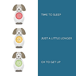 Zazu Davy The Dog - Interactive Sleep Trainer Clock & Nightlight for Kids - Color-Changing, Dual Time Display, Light-Up Alarm Clock - Teaches Kids When to Wake Up - in Soothing Taupe