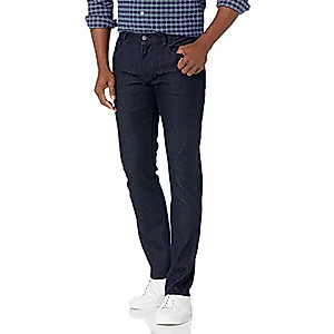 A|X ARMANI EXCHANGE Men's 5 Pocket Slim Dark Rinse, Indigo Denim/Indigo, 33R