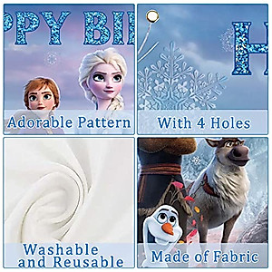 YanXi Frozen Backdrop Birthday Banner for Girl Frozen Birthday Party Decoration Princess Party Supplies Baby Shower Background