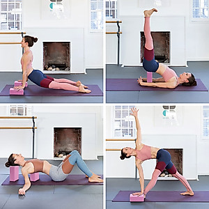 Yoga Mat Set for Beginners,Yoga Mat with Carrying Strap,Yoga Blocks 2 Pack with Yoga Strap,Yoga Ball,Ankle Puller,11-Piece Yoga Kits and Sets for Beginners,Yoga Starter Kit for Women Men (Pink)