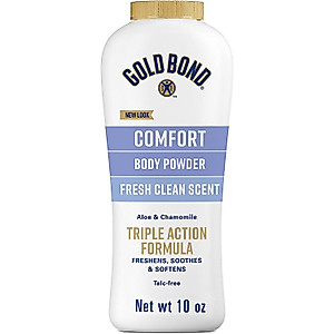 Gold Bond Ultimate Comfort Body Powder 10 oz. (Pack of 3), Talc-Free Formula with Aloe & Chamomile