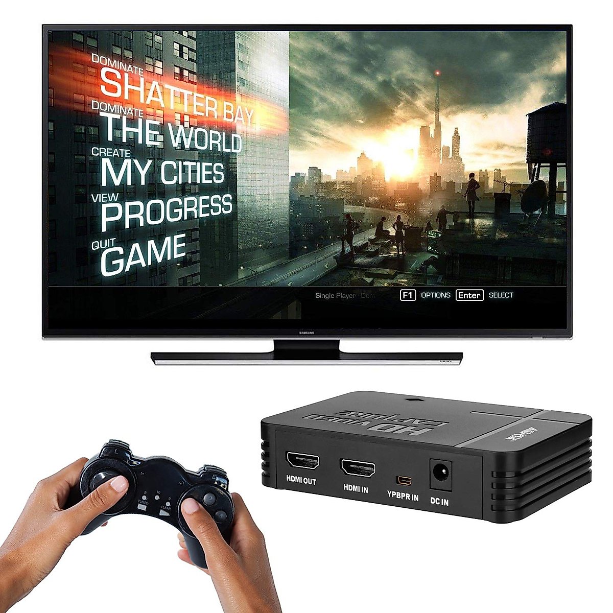 AGPTEK HD Game Capture Video Capture 1080P HDMI/AV Recorder Xbox 360&One/ PS3 PS4,Support Mic in with Both HDMI and AV Input