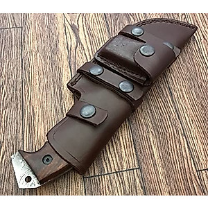 TR-1168 Custom Handmade Damascus Steel 10 Inches Tracker Knife - Perfect Grip walnut wood Handle (TR-987) (TR-2195)