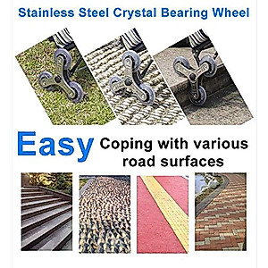 ATAAY Shopping Trolley, 2in1 Folding Shopping Cart & Hand Truck Super Loading 50kg - Labor Saving for Stair Climbing with Adjustable Bungee Cord (B: Blue)