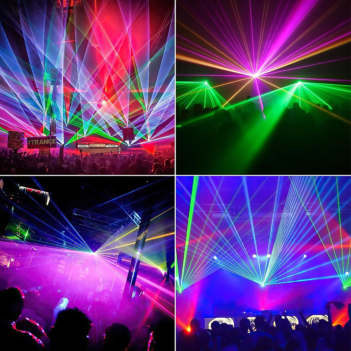 U`King Stage Laser Light DJ Light, 5 Beam Effect Sound Activated DJ Party Lights RGBYC LED Projector Party Lights Music Lights with Remote Control DMX for Dancing Birthday Bar Pub Stage Lighting