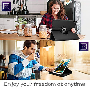 Rouceyxin Case for iPad 9th Generation Case, iPad 8th/7th Generation Case, 10.2 iPad Case for Women Girls Multi-Angle View Adjustable Stand Auto Wake/Sleep (Black)