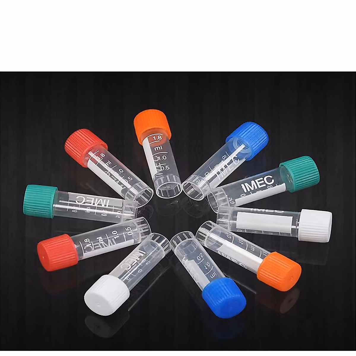 Cryogenic Vials 2ml - Cryo Tubes with Screw Caps - Self Standing Cryogenic Vial (2ml-Blue/(500pcs))