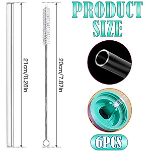 Axlksia 6 Pcs Replacement Straws for Owala FreeSip 24oz 32oz, Reusable Clear Straws with Cleaning Brush for Owala Flip Insulated Stainless Steel Water Bottle 24oz 32oz, Tumbler Accessories Parts