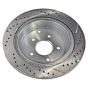 Yicotens Compatible With Rear Drilled Slotted Brake Rotor Pair PR41350DSZPR