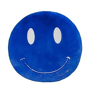Round Shaped Throw Pillow, Smiling Face Plush Sofa Pillow Decorative Pillow Cushion for Children's Bed,Gift for Boys & Girls (Blue)