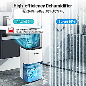 COSTWAY Dehumidifier for Large Room and Basements, 1500 Sq. Ft Portable 24 Pints Dehumidifier with 3 Modes, 2 Speeds, 12H Timer, Auto or Manual Drainage, 0.5 Gallon Water Tank, 4 Wheels for Home and Basements