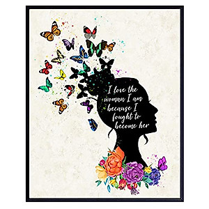 Positive Quotes Wall Art & Decor - Inspirational Sayings for Wall Decor- Encouragement Gifts for Women, Best Friend, Girls, Teens - Motivational Posters - Positive Affirmations - Butterfly Boho Decor