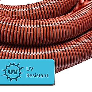 Puri Tech 1.5 Inch Diameter x 50 Feet Long Heavy Duty Commercial Grade Vacuum Hose for In-Ground Swimming Pools with UV and Chemical Protection