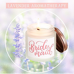 MTLEE 8 Pcs Bridesmaid Gifts Bridesmaid Proposal Candle Jar Lavender Scented Bridal Proposal Gift Natural Soy Wax Candles Matron Maid of Honor Gift Set for Bridal Shower, Wedding, Bachelor Party