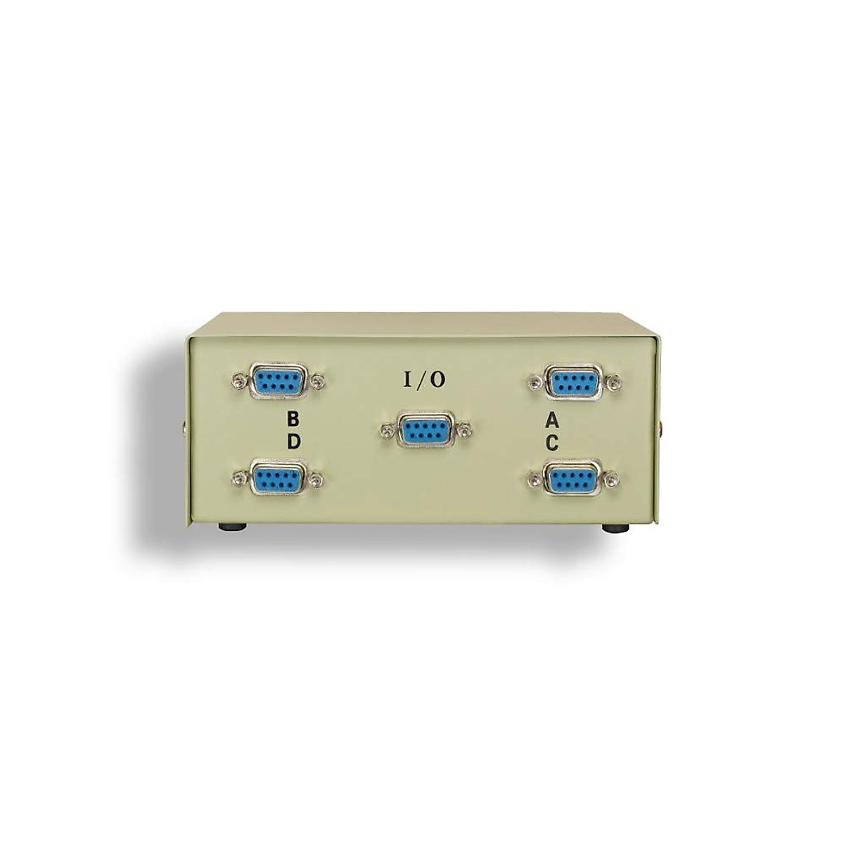 Kentek DB9 Female 4 Way Manual Data Switch Box RS-232 D-Sub 9 Pin I/O ABCD Port for PC MAC to Peripherals Devices Printer