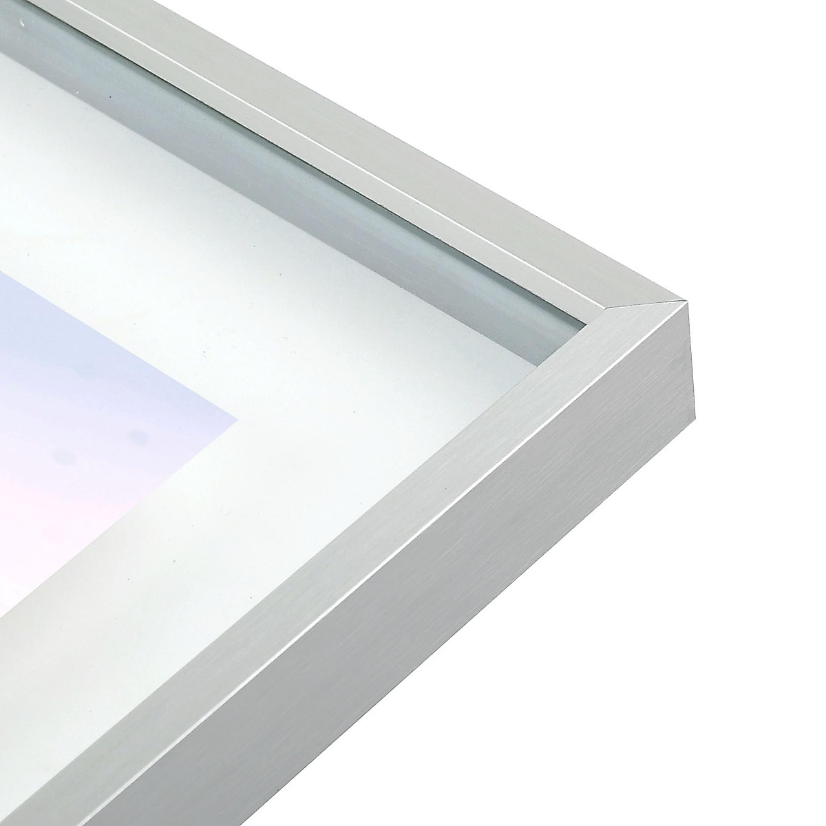 Golden State Art, 16x20 Floating Frame, Silver Aluminum Picture Frame, Clear Glass Displays Any Size Photo Up to 16x20, for Wall or Table Top Decoration