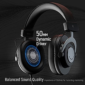 FIFINE Studio Microphone 6.35mm/3.5mm Headphones Bundle, USB PC Condenser Microphone with Scissor Arm Stand, Shock Mount, Monitor Over-Ear Headphones, for Instruments Recording Podcasting (T669+H8)