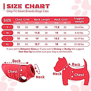 PETCARE Small Dog Sweater Cat Fleece Vest Soft Dog Jacket with Leash O-Ring Winter Warm Pet Pullover Coat Puppy Clothes for Small Dogs Cats Chihuahua Apparel Shih Tzu Costume, Red