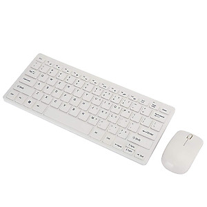 VBESTLIFE Mute Keyboard and Mouse Combo,2.4G Keyboard Mouse Set with Keypad Protector USB Receiver for Notebook Office Gaming Plug and Play(White)