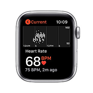 Apple Watch SE (GPS, 40mm) - Silver Aluminum Case with White Sport Band (Renewed)