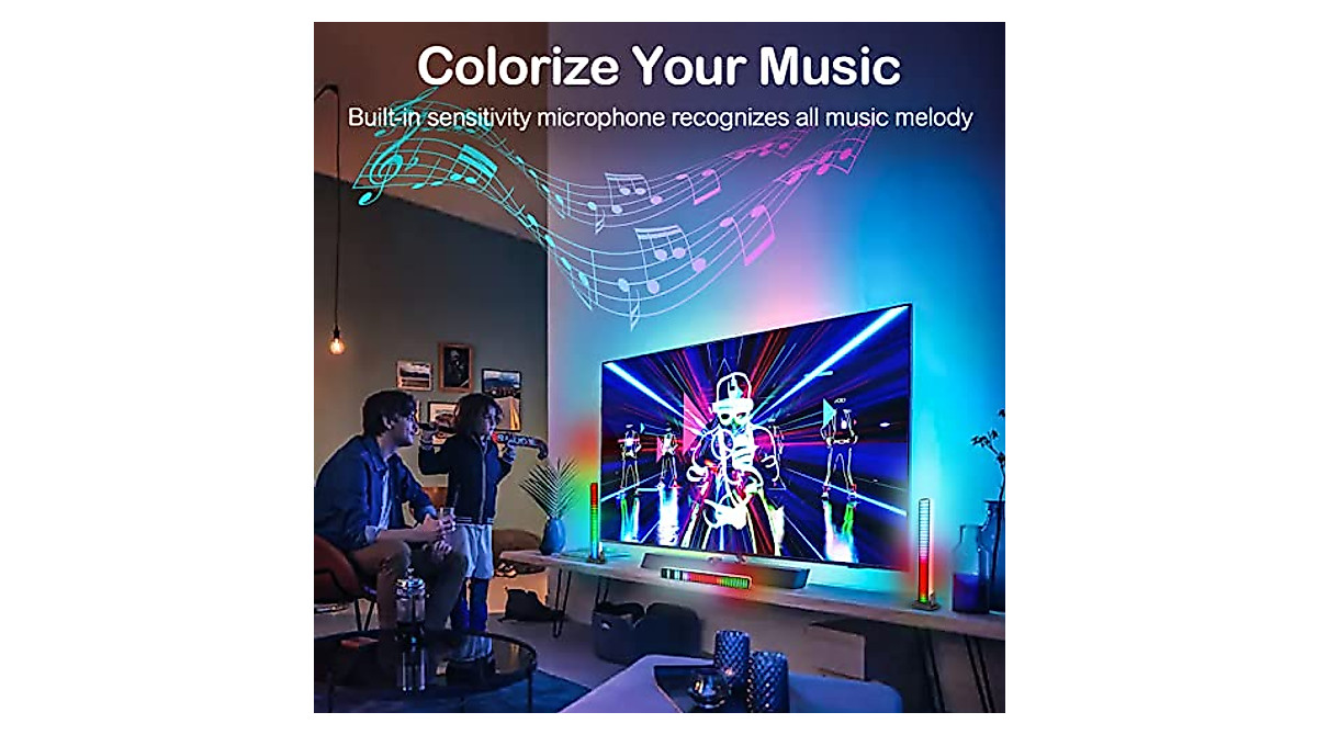 RGB LED Rhythm Lights 2 Pack with Music Sync - Smart App Control