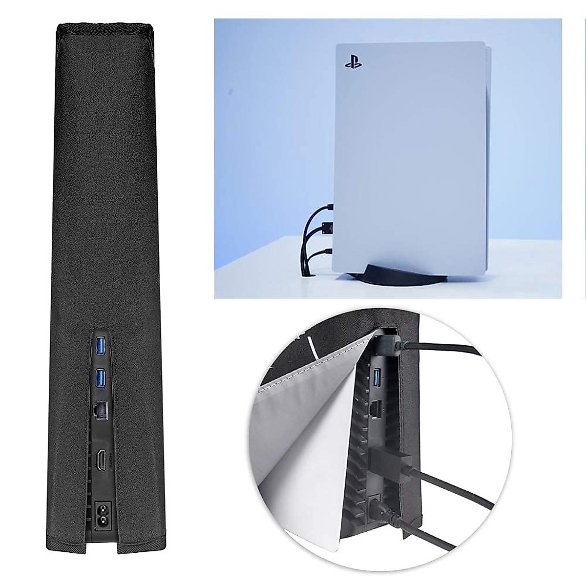 MASiKEN Dust Cover for PS5 Disc and Digital Edition, Waterproof Nylon Fabric PlayStation5 Console Cover Accessories, Protective Soft Neat Lining Anti Scratch, Easy Access Cable Port (Angry Owl)