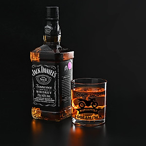 DAZLUTE Biker Gifts, Motorcyclist Gifts, I Don't Snore Whiskey Glass, Funny Father’s Day Gifts, Birthday Christmas Gifts for Dad Father Grandpa Husband Boyfriend Son Men, 10Oz Old Fashioned Glass