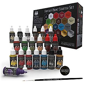 Grinning Gargoyle Fantasy Paint Set - The Army Painter Paints for Roleplaying Tabletop Figure - 20x Acrylic Paints and a Paint Brush - Unique Warpaints for Miniature Model Hobby Painting (Starter)