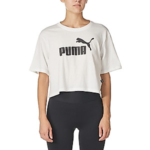 PUMA Women's Essentials+ Cropped Tee, White, XXL
