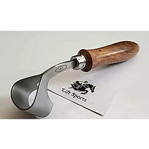 Lift Sports Horse Farrier Tool Swiss Hoof Oval Loop Knife Sharp Edge Steel Blade Solid Wood Handle