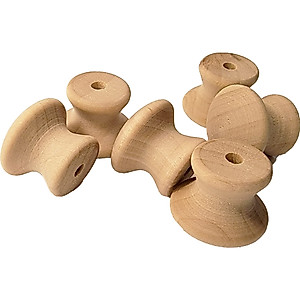 Pinehurst Crafts Unfinished Wood Drawer Pull Knobs, Perfect for Kitchen Cabinet Knobs, Furniture DIY, Dresser Drawer Pulls or Crafting, 3/4-Inch, Pack of 12