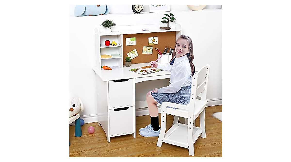 Wooden Study Desk & Chair for Kids - Safe & Fun Learning